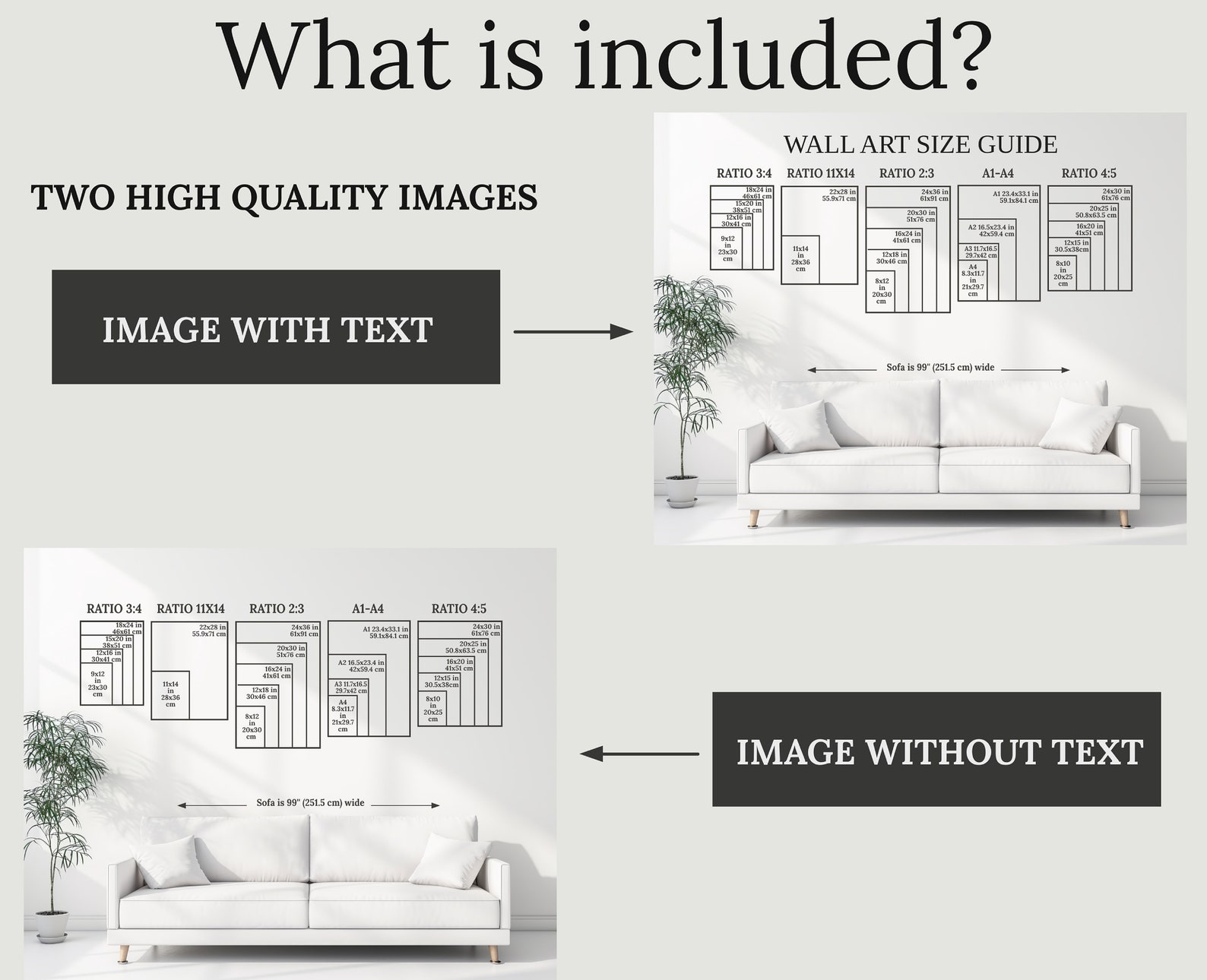 Wall Art Size Guide, Frame Size Guide, Comparison Chart, Poster Size ...