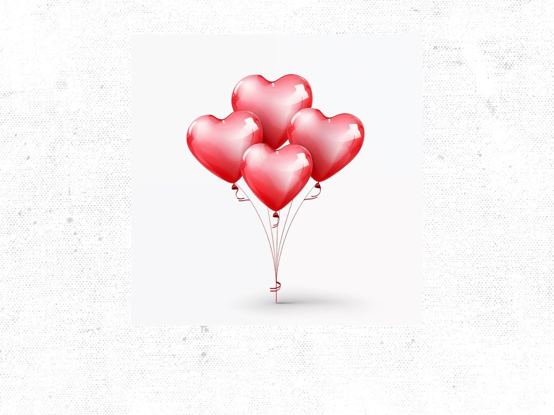 Clipart Valentine's Day Balloons Clipart PNG Files Instant Download ...