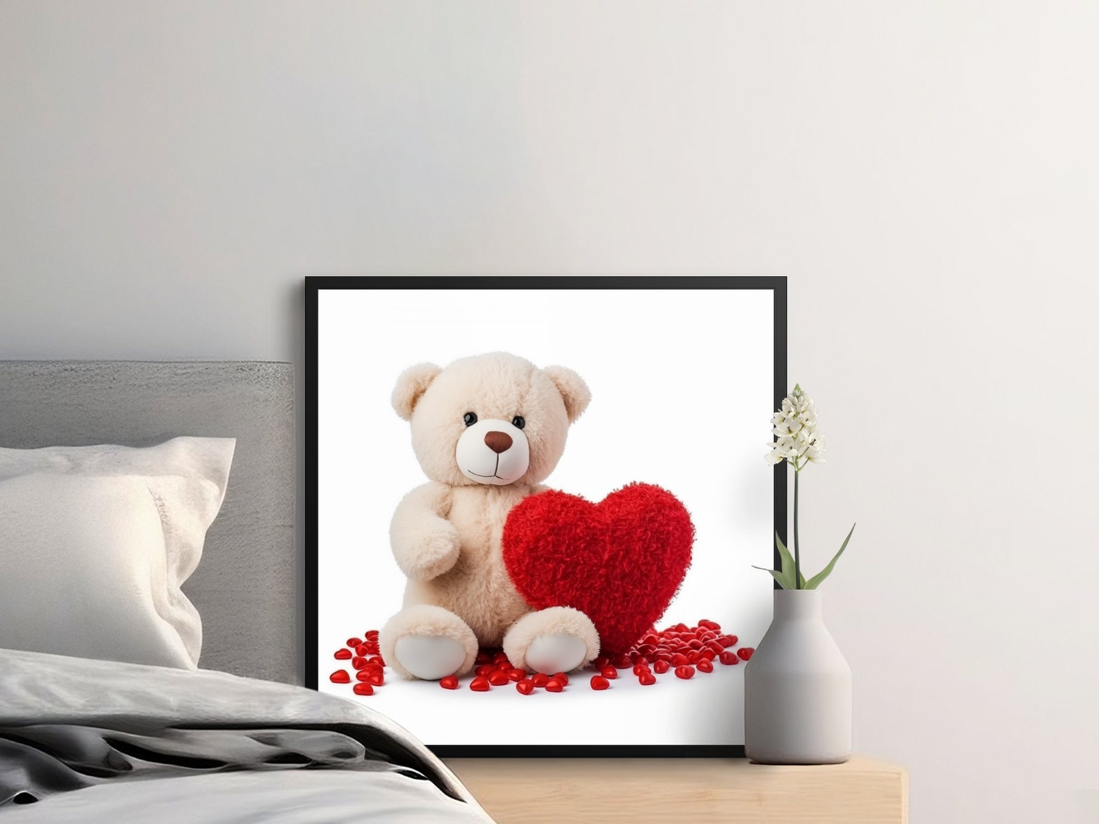 Clipart Valentine's Day Teddy Bear Heart Clipart PNG Files Instant ...