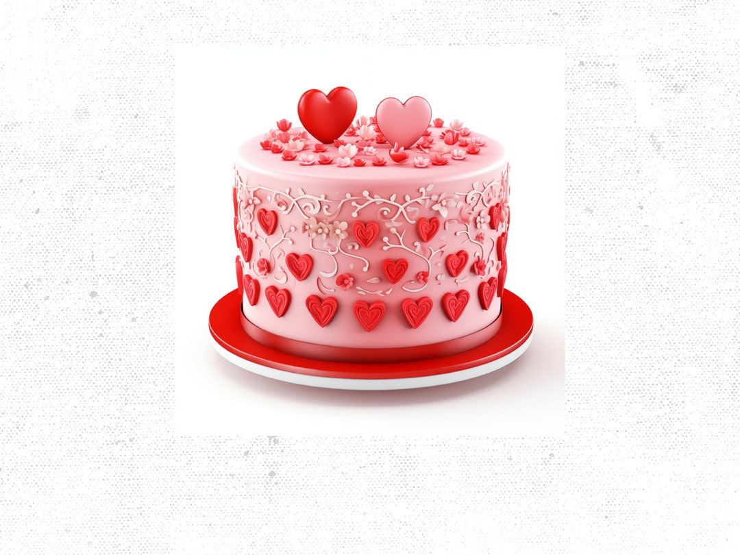 Clipart Valentine's Day Cake Clipart PNG Files Instant Download White ...