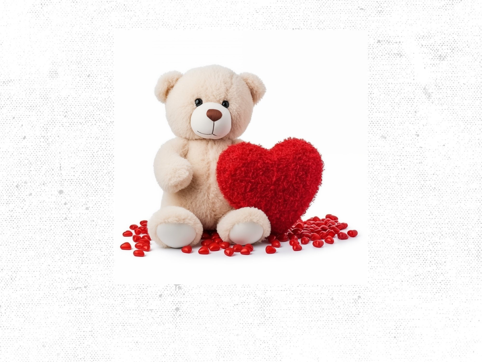 Clipart Valentine's Day Teddy Bear Heart Clipart PNG Files Instant ...