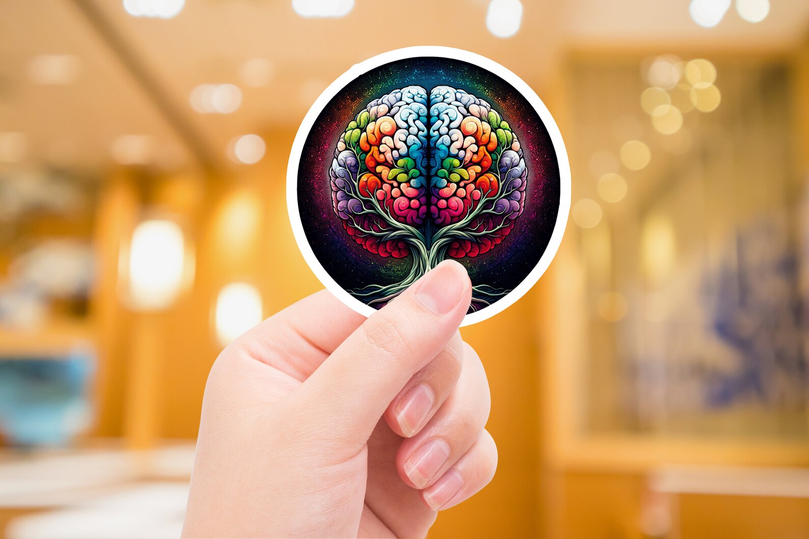 Psychedelic Brain Tree Sticker Cosmic Mind Vinyl Decal Neuro Art ...