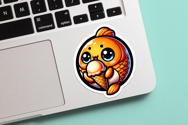 Koi Fish Ice Cream Cone Sticker – Kawaii Aquatic Vinyl Decal - Etsy