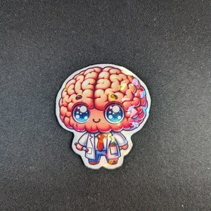 Neuroscience Brain Sticker – Lab Coat Character Decal, Waterproof Vinyl ...