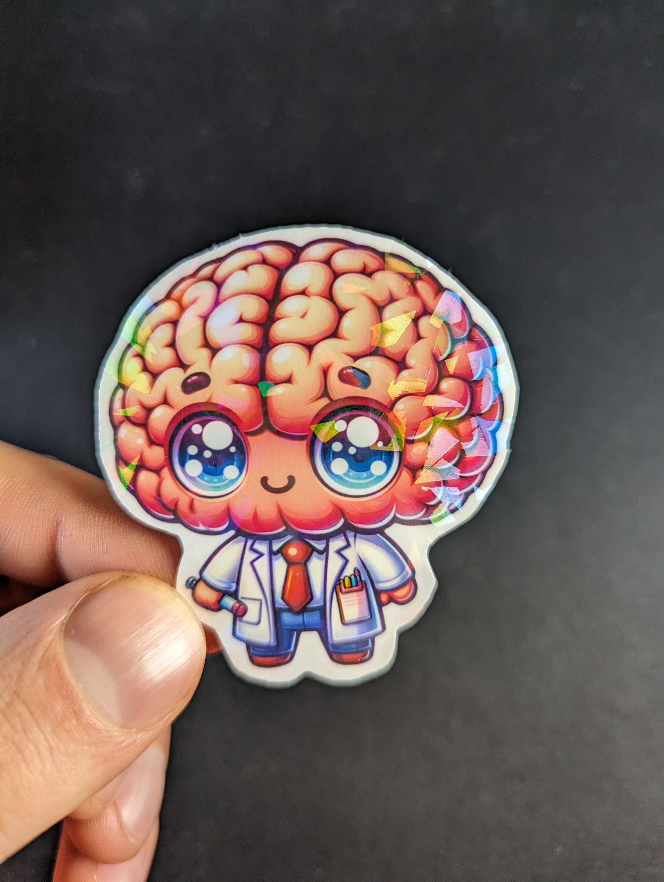Neuroscience Brain Sticker – Lab Coat Character Decal, Waterproof Vinyl ...