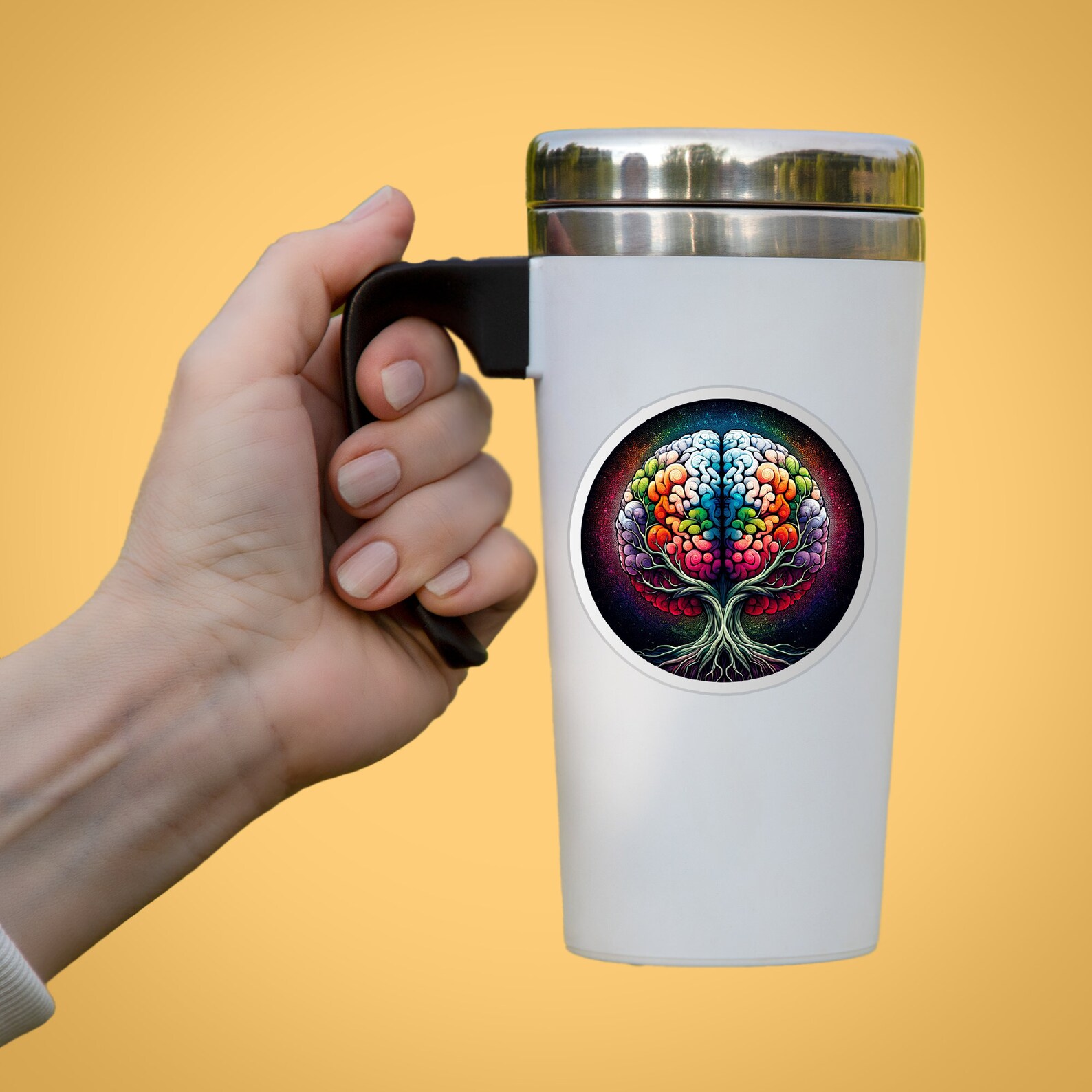 Psychedelic Brain Tree Sticker Cosmic Mind Vinyl Decal Neuro Art ...