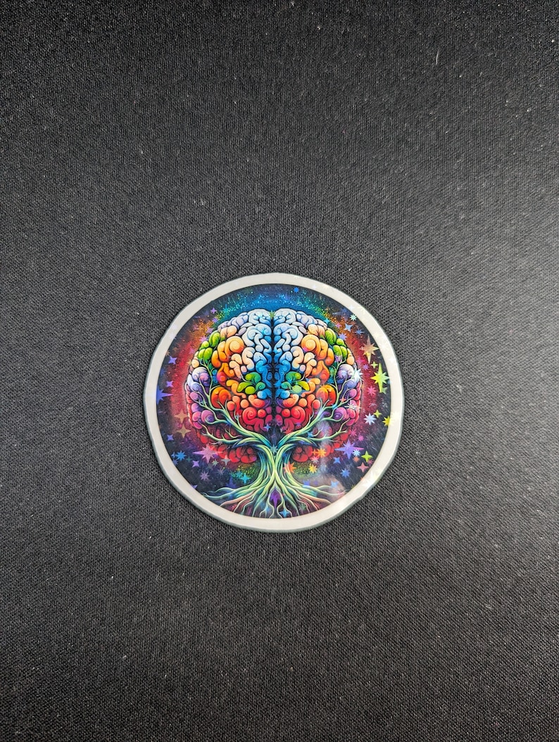 Psychedelic Brain Tree Sticker Cosmic Mind Vinyl Decal Neuro Art ...