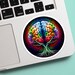 Psychedelic Brain Tree Sticker Cosmic Mind Vinyl Decal Neuro Art ...