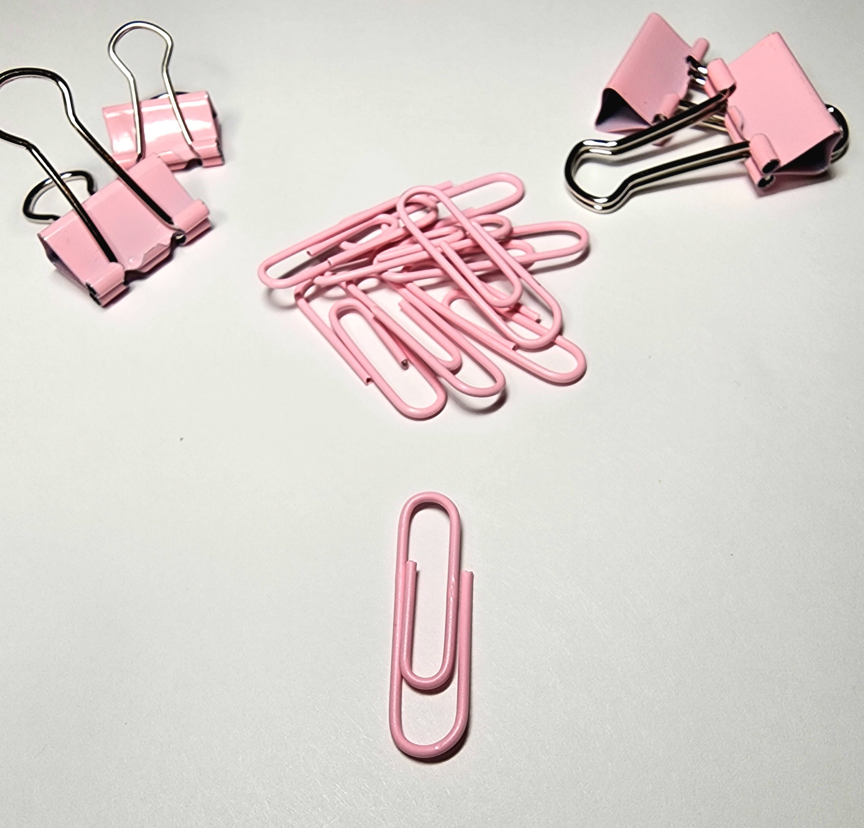 Set of Pink Binder Clips, Paperclips and Pushpins - Etsy