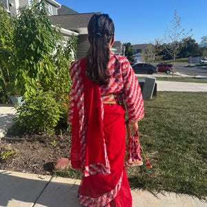Girls' Gunyo Choli Set: Traditional Nepali Sari for Cultural Events - Etsy