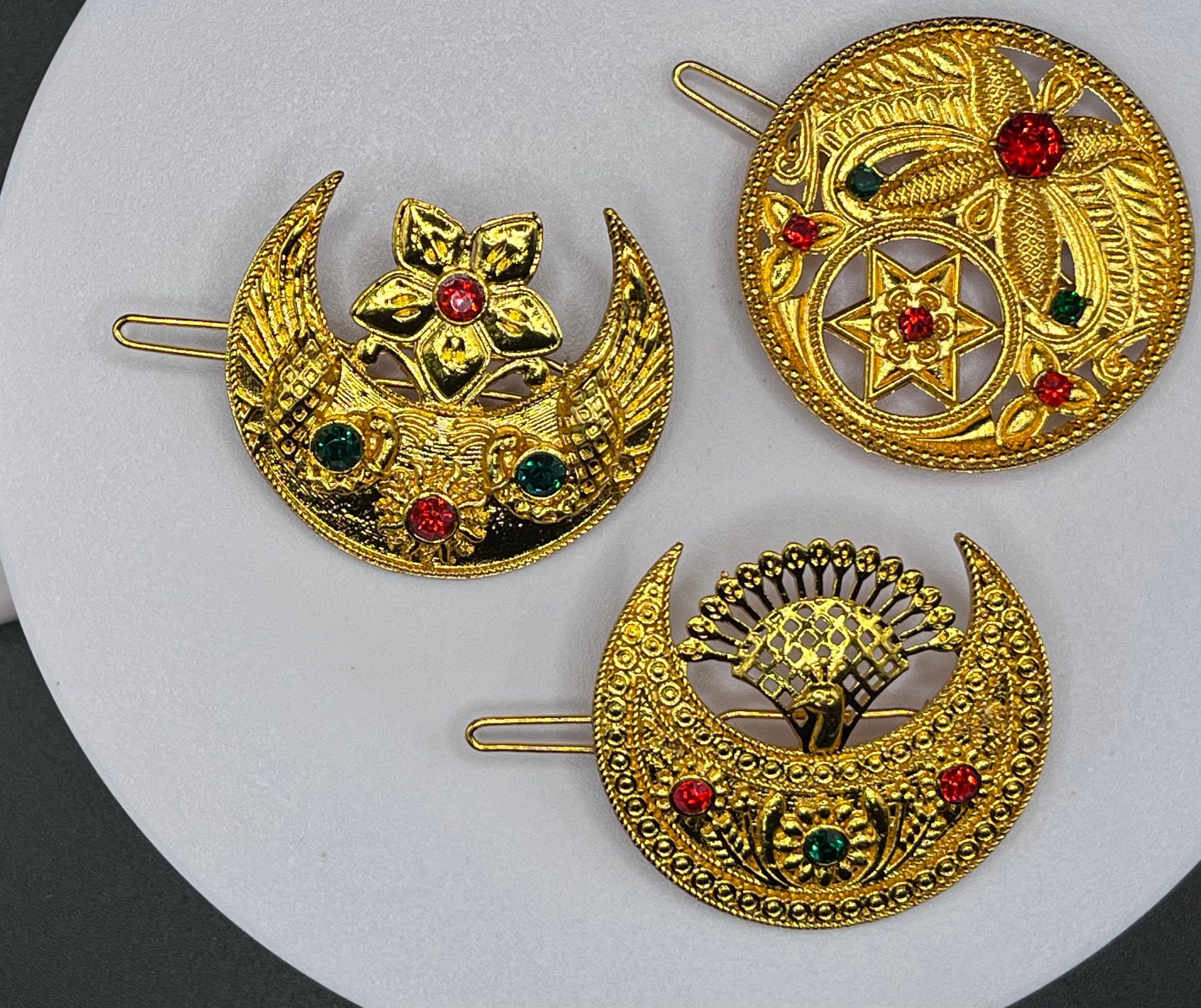 Gold Plated Hair Pin Chandrama / Hair Accesories / Gold Plated ...