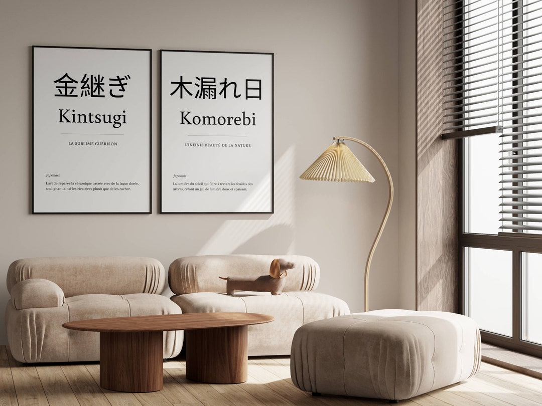 KINTSUGI and KOMOREBI Pack of 2 Posters Japanese Word Definition Poster ...