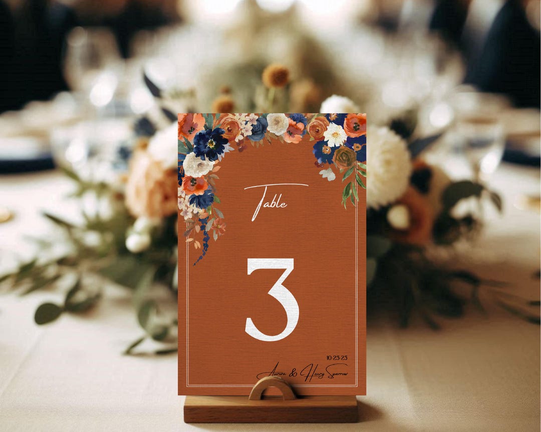 Numbered Table Card Canva Template Wedding Table Card Digital Download ...
