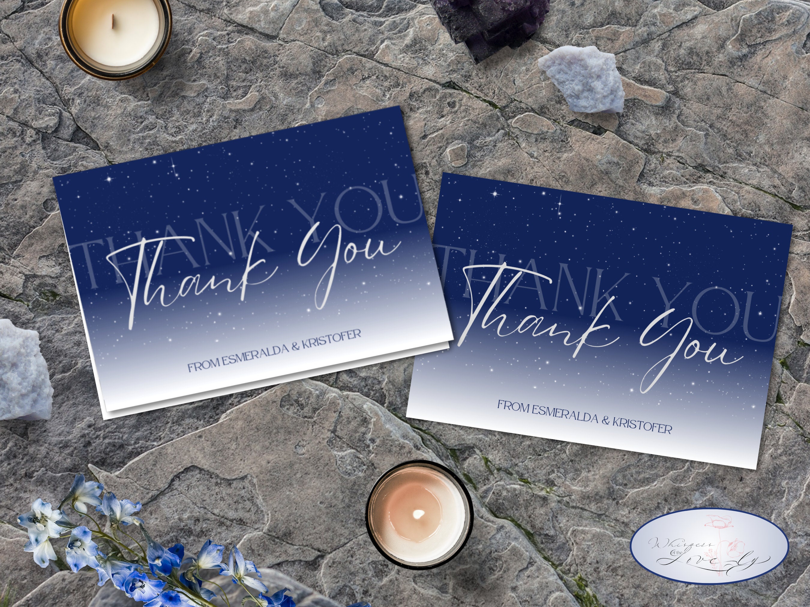 Blue Thank You Card Template Instant Download Canva Template Editable ...