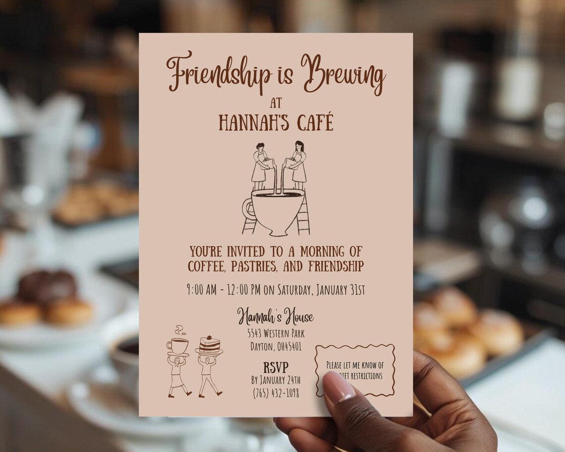 Home Cafe Party Invitation for Coffee Party Idea for Coffee and ...