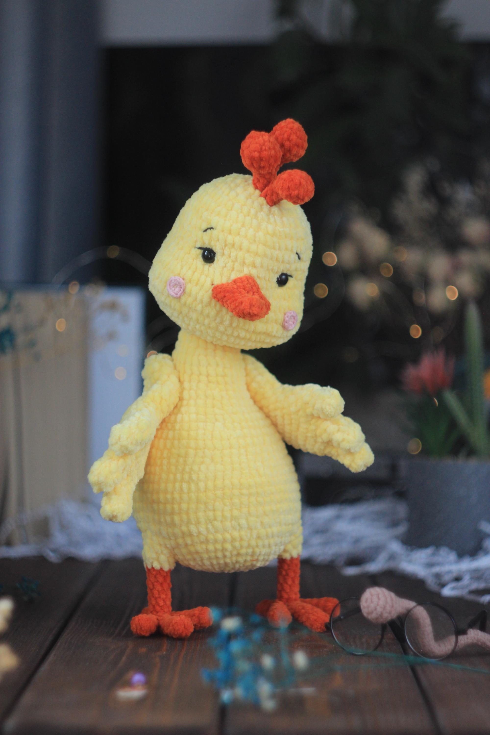 Chicken Crochet Pattern Plush Chicken Amigurumi and a Worm PDF in Eng ...