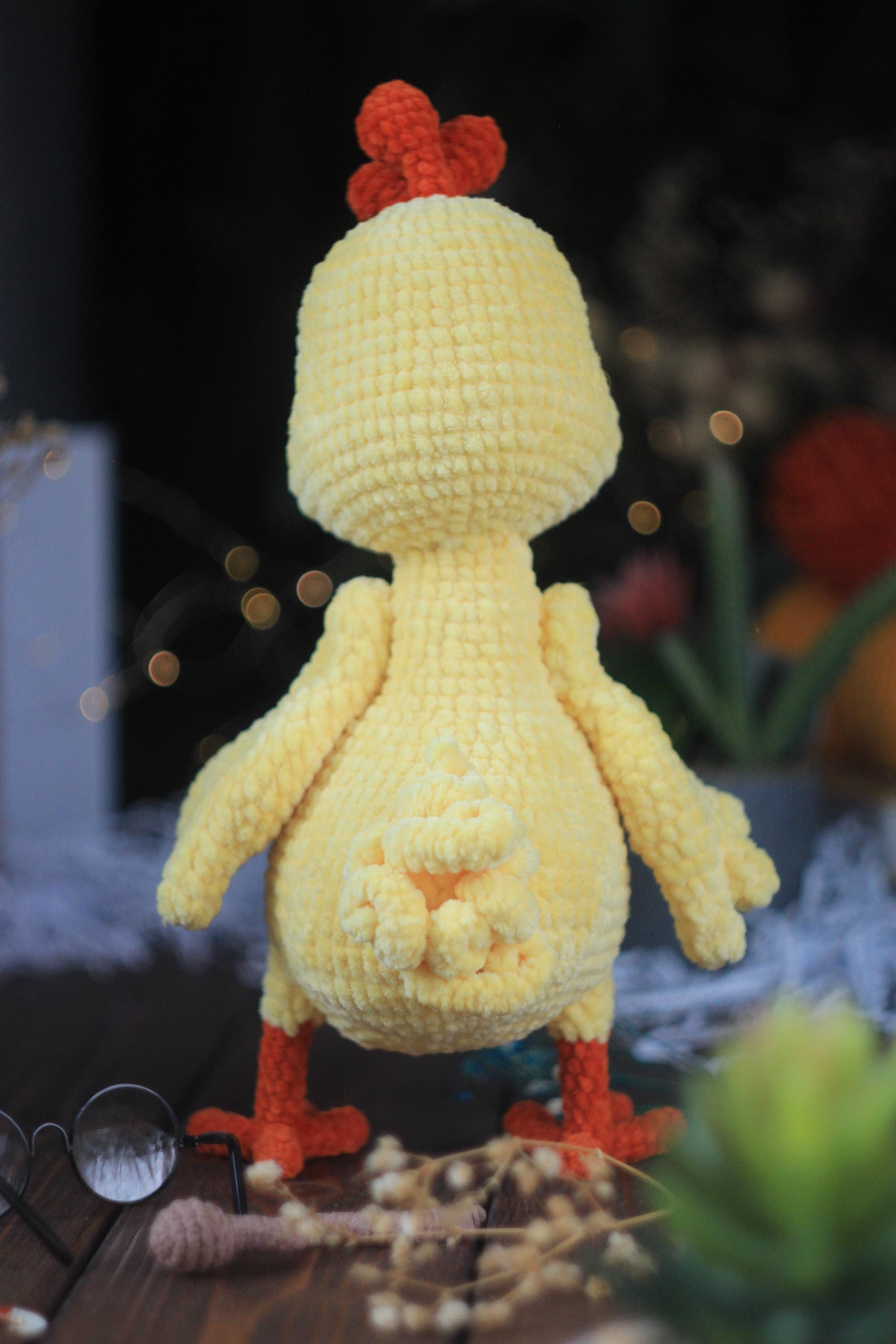 Chicken Crochet Pattern Plush Chicken Amigurumi and a Worm PDF in Eng ...