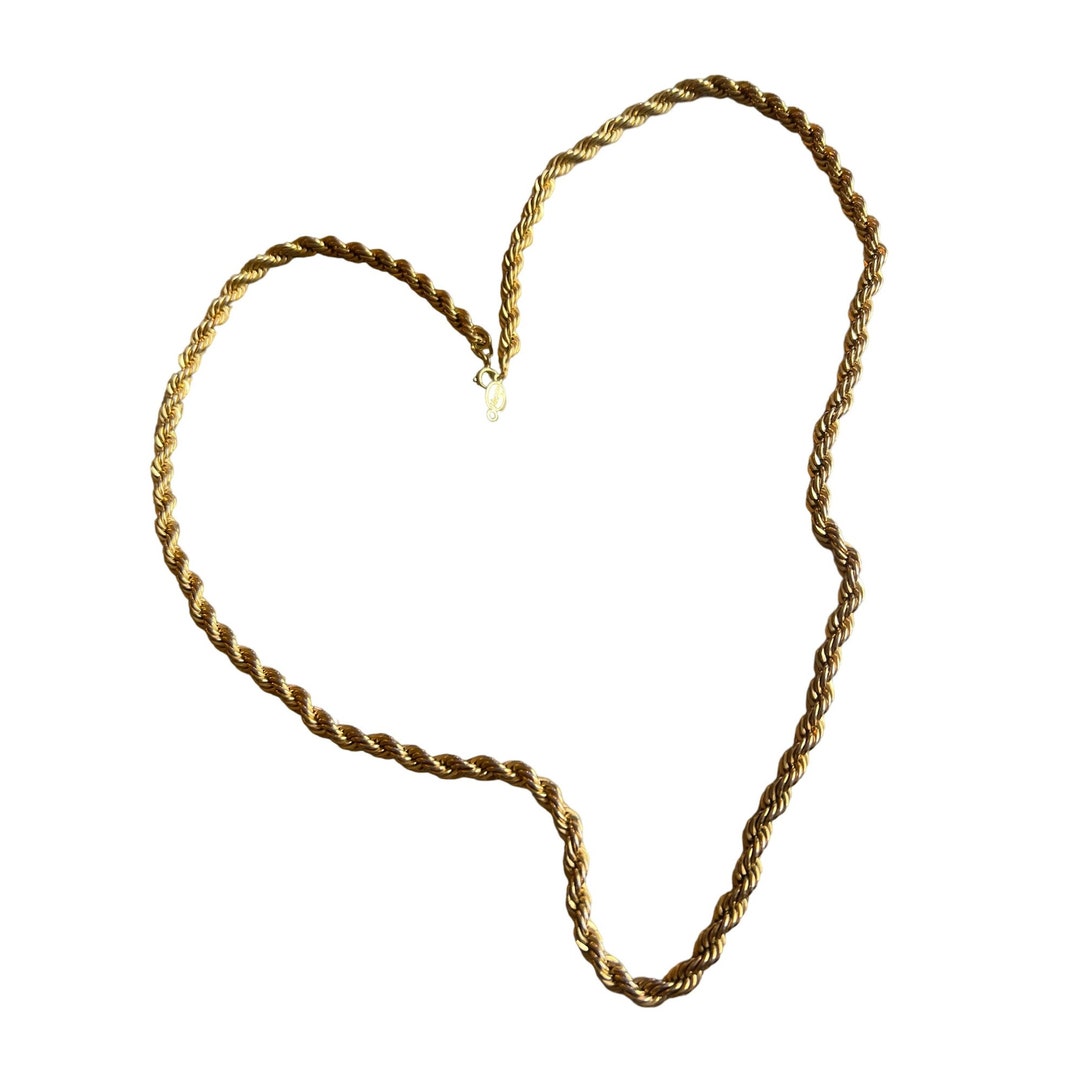 Vintage Napier Gold Tone Rope Chain Necklace Classic 30” Necklace - Etsy