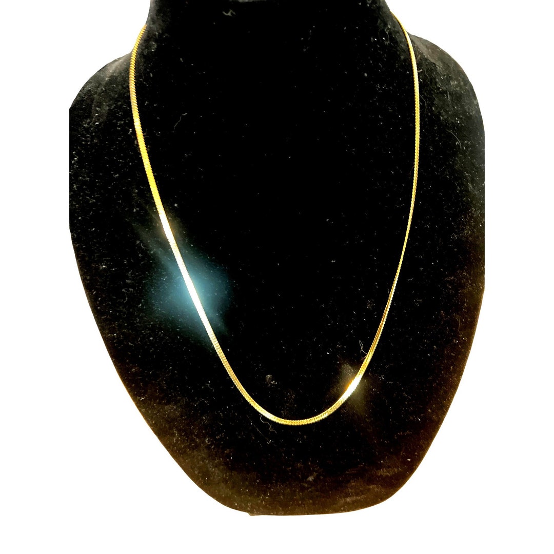 Monet Chain Vintage 18 Necklace Gold Plate Herringbone Chain - Etsy