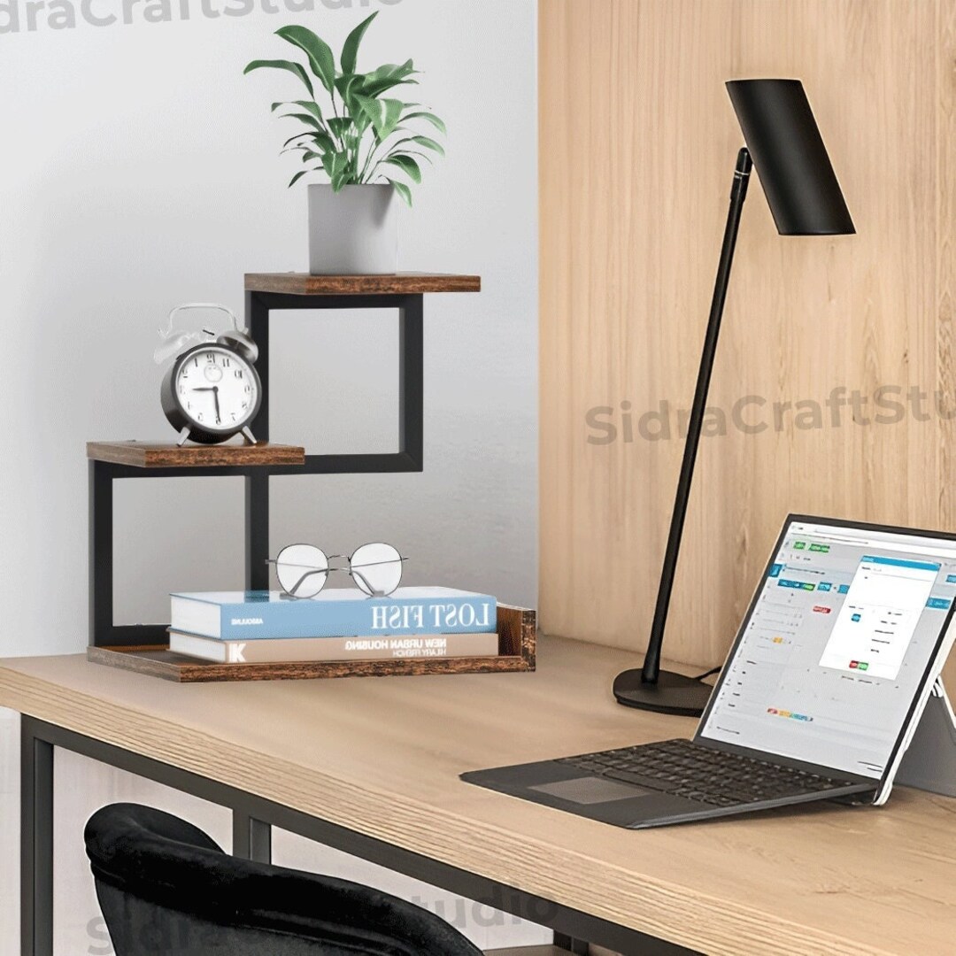 3-tier Wooden Desktop Shelves Book Shelves Display Shelves Plant ...