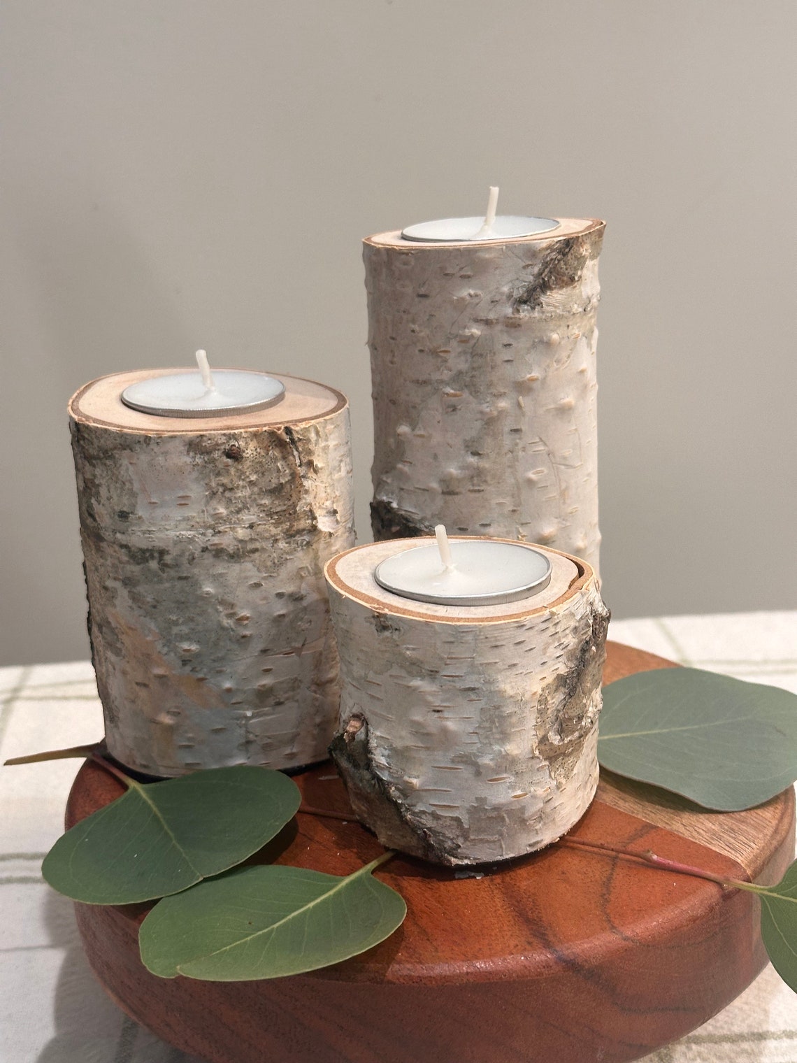 Rustic Birch Candle Holder for Tea Light Size Candles - Etsy