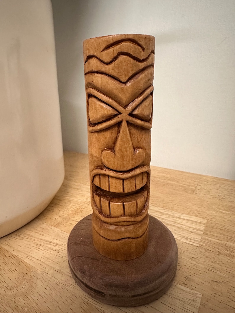 Hand Carved Desktop Tiki Totem Statue - Etsy