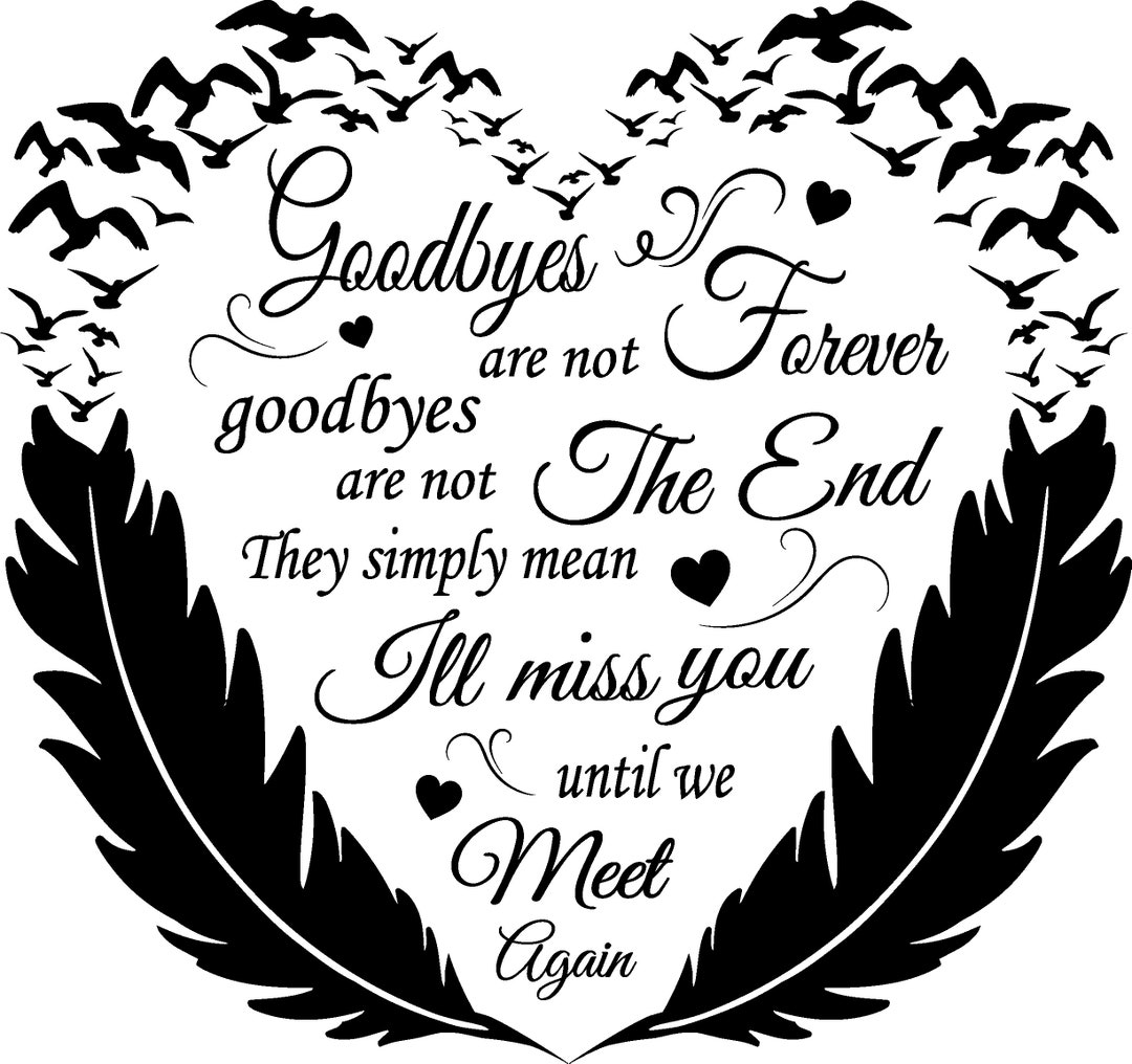 Goodbye Heart Feather Svg - Etsy