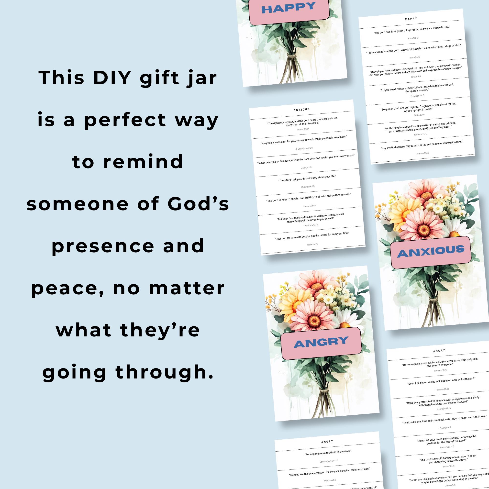 Printable Bible Verse Jar for Feelings and Emotions, DIY Scripture Jar ...
