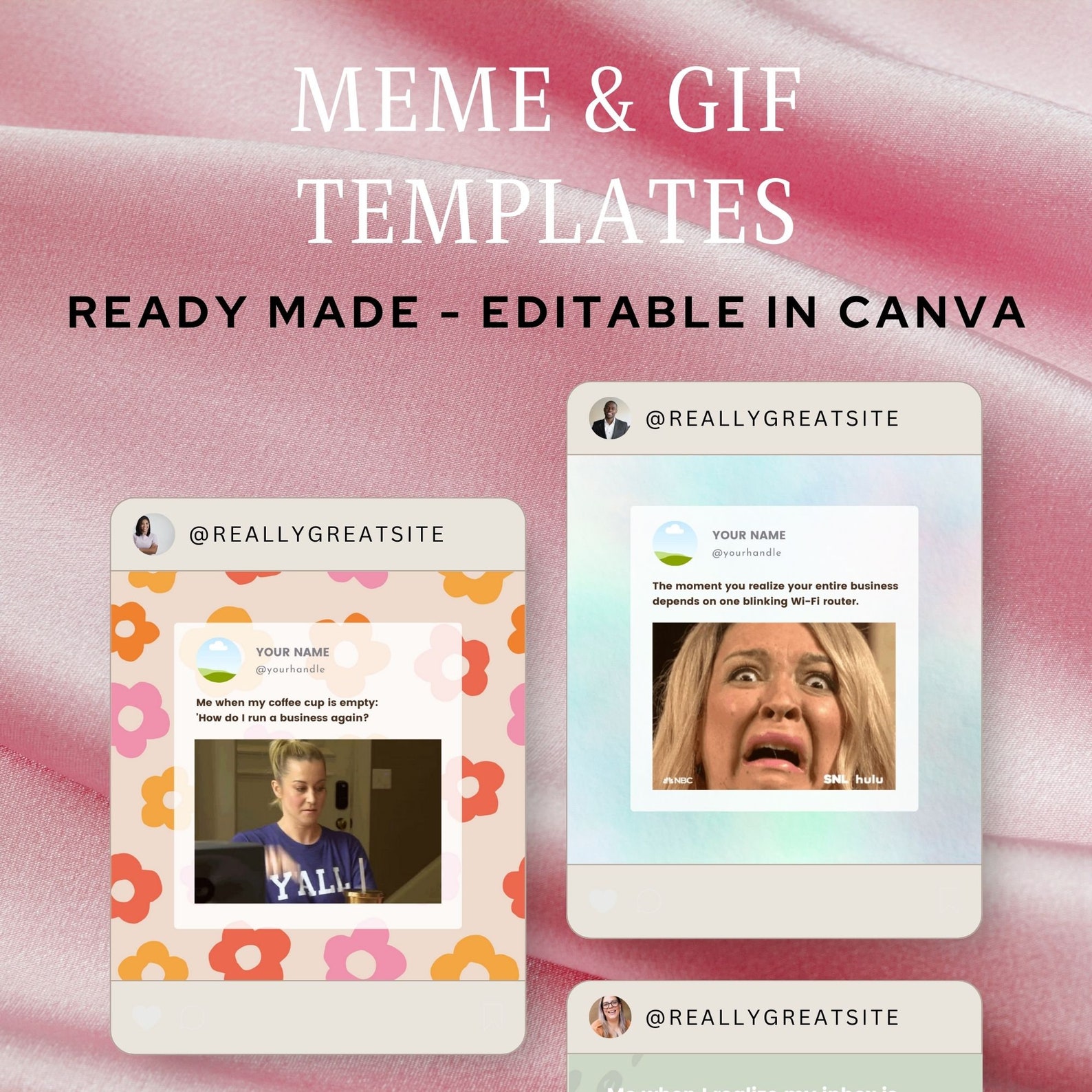 26 Instagram Meme Templates for Canva | Animated GIF Social Media Posts ...
