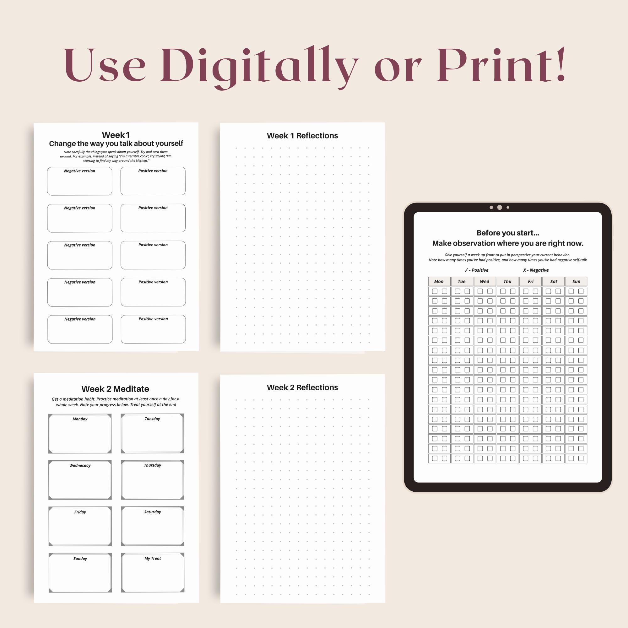 12-week Growth Mindset Journal, Canva Digital Growth Mindset Mastery ...