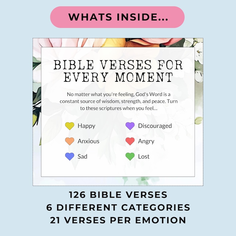 Printable Bible Verse Jar for Feelings and Emotions, DIY Scripture Jar ...