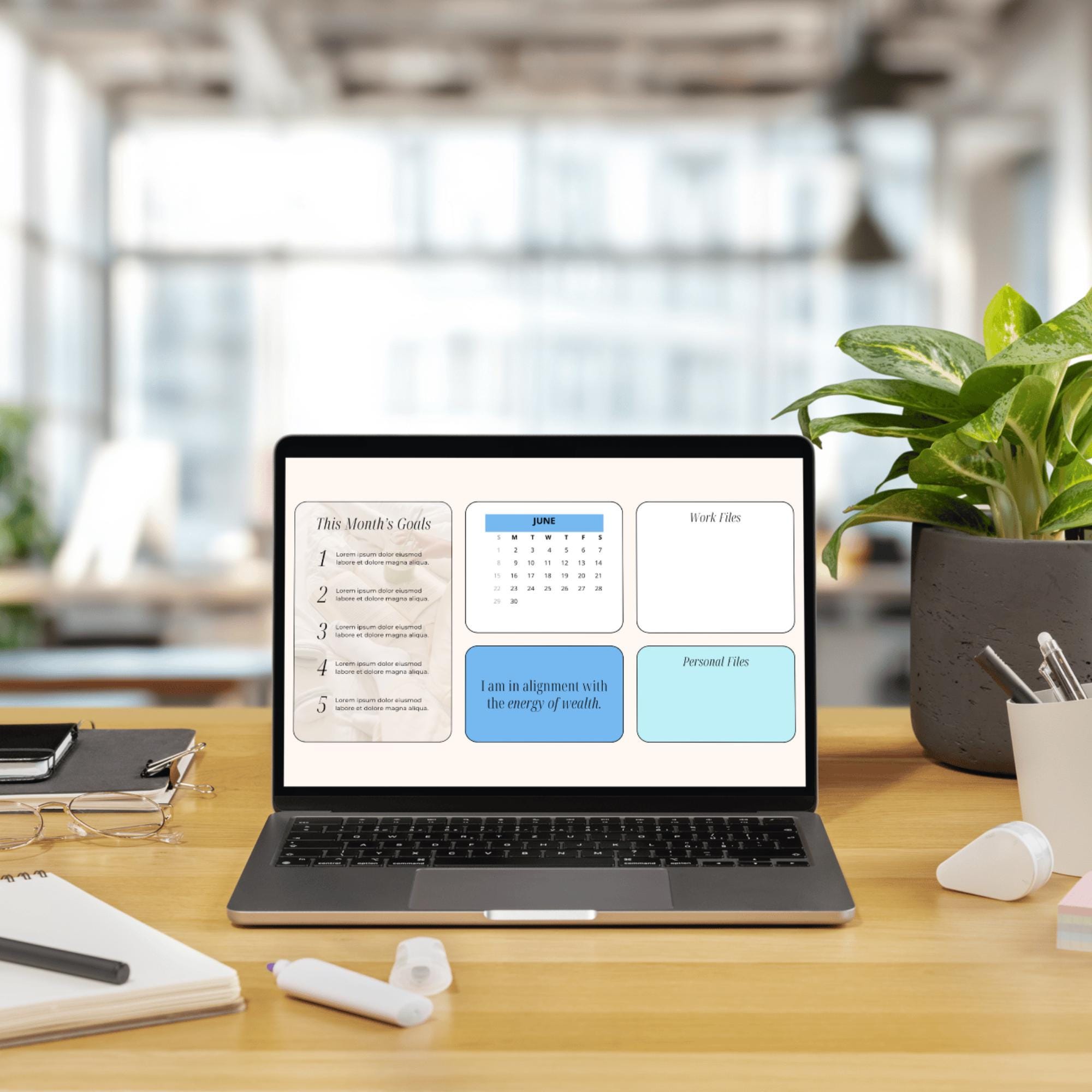 2025 Editable Desktop Wallpaper, 12 Months Minimal & Clean Design ...