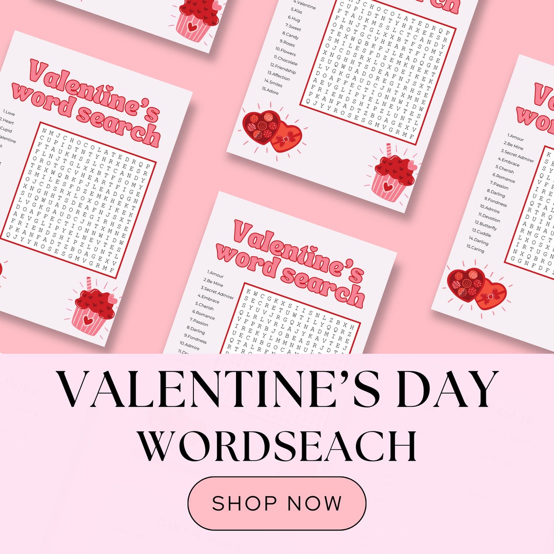 10 Valentine's Day Word Searches Valentines Activities for Kids ...