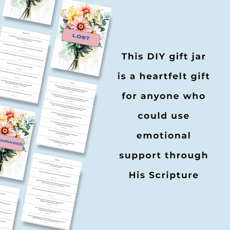 Printable Bible Verse Jar for Feelings and Emotions, DIY Scripture Jar ...