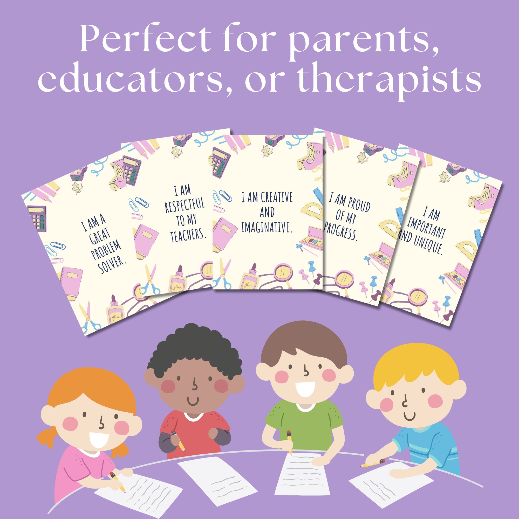 50 Positive Affirmations for Kids Children's Affirmations Canva ...