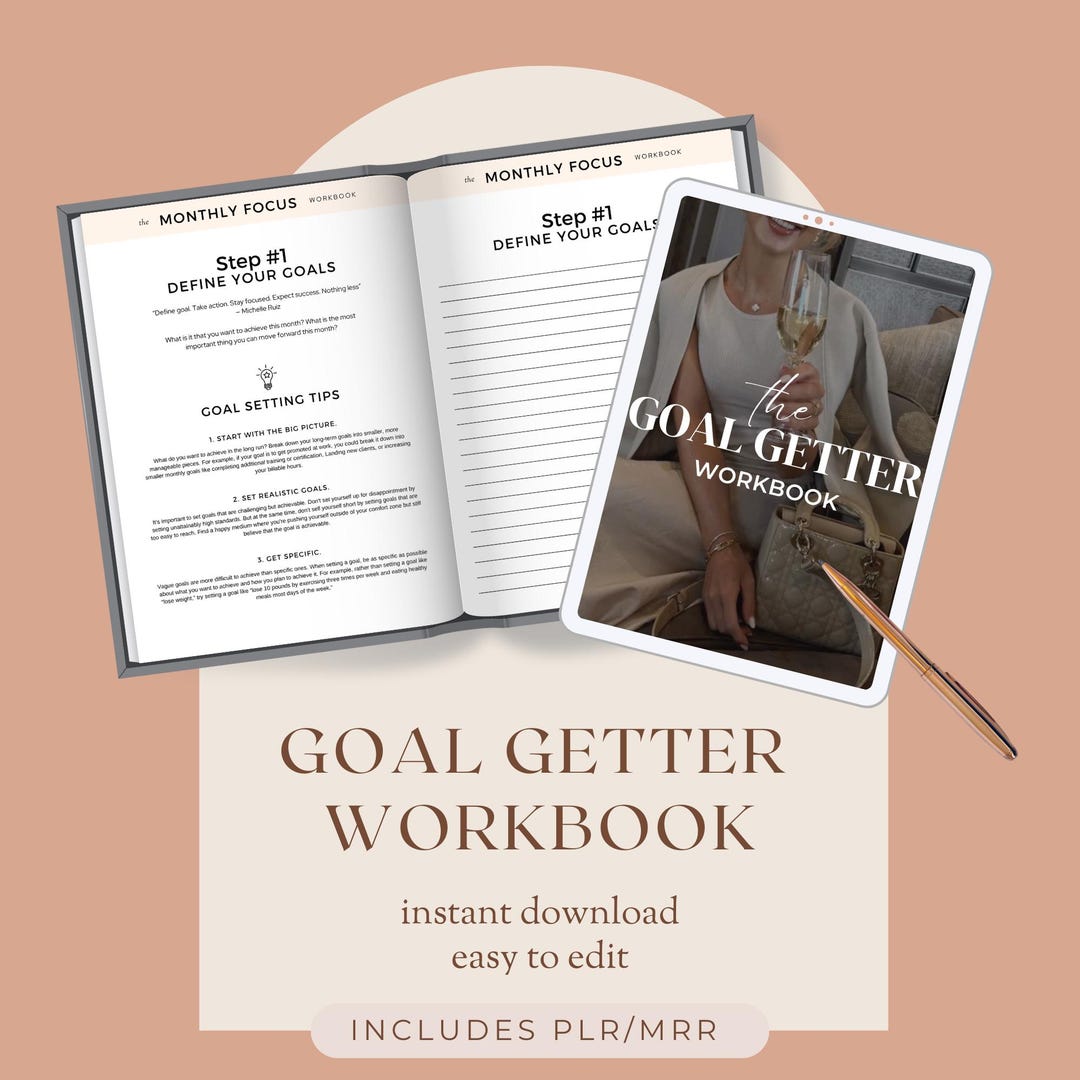 Goal Getter Workbook, SMART Goal Setting, Digital Canva Template ...