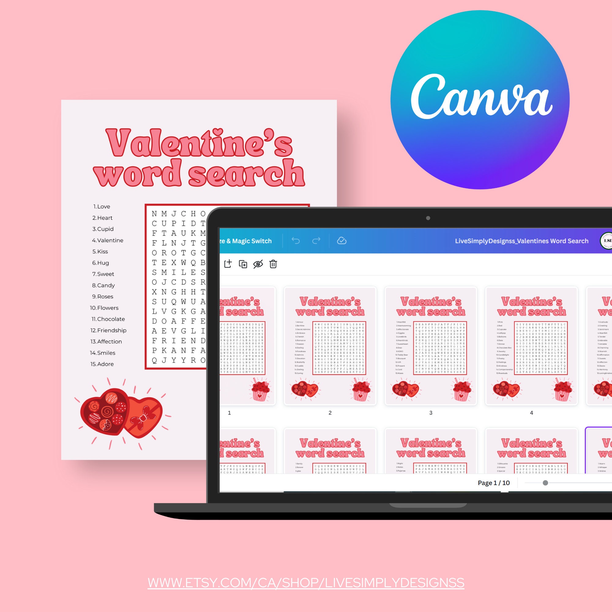 10 Valentine's Day Word Searches | Valentines Activities for Kids ...
