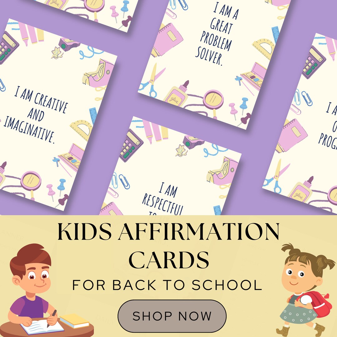 50 Positive Affirmations for Kids | Children's Affirmations Canva ...