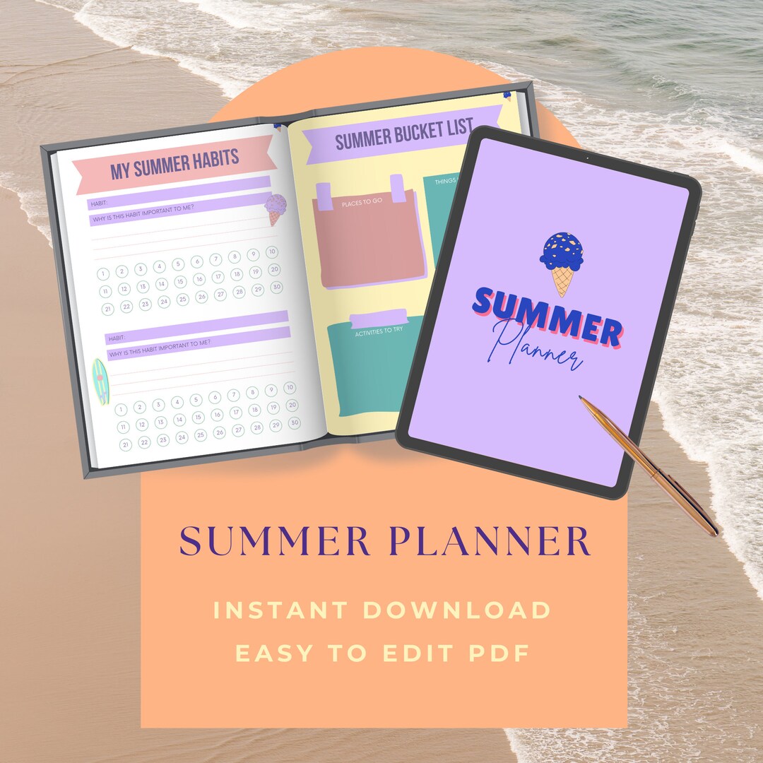 Editable Summer Planner, Kids Summer Schedule & Bucket List, Teens ...