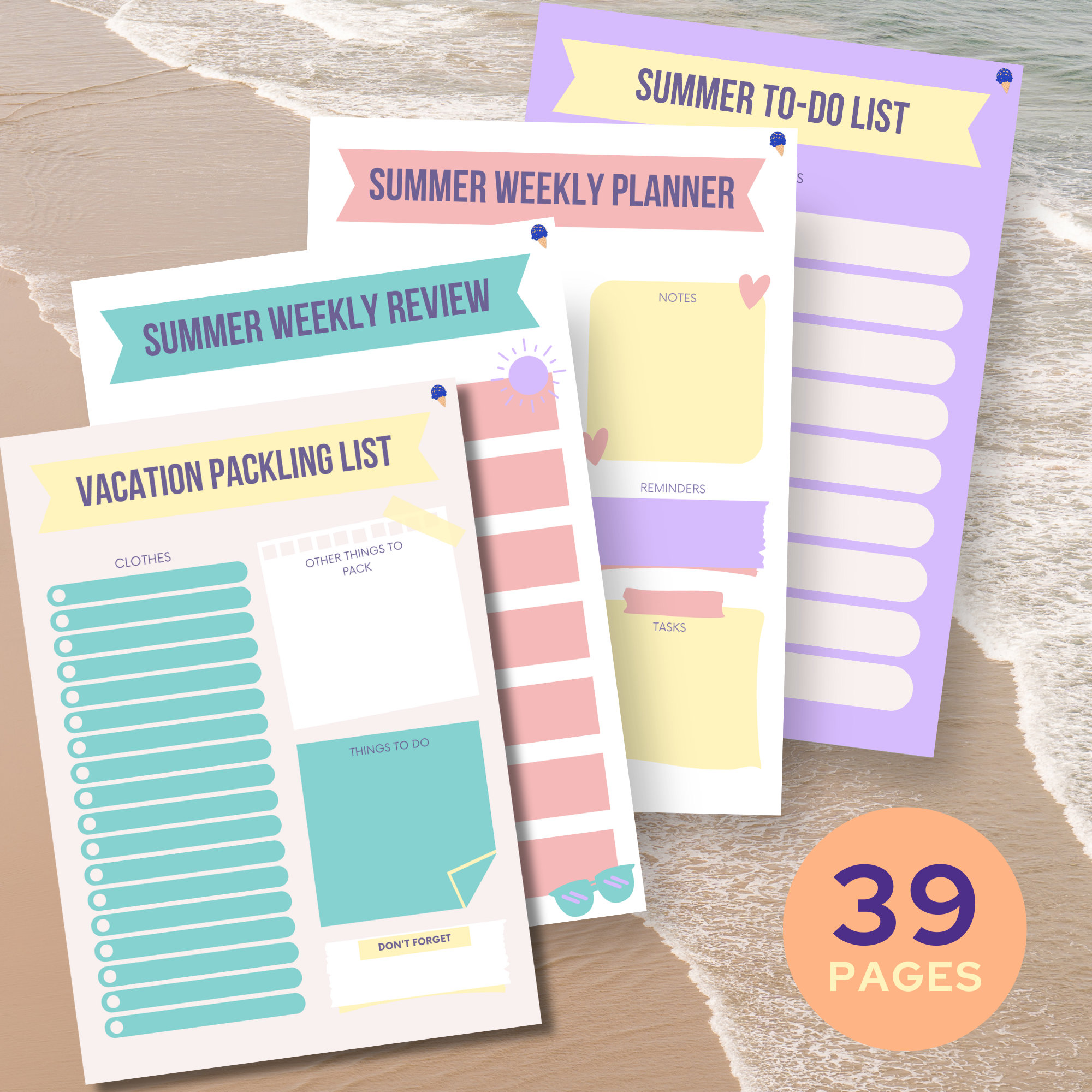 Editable Summer Planner, Kids Summer Schedule & Bucket List, Teens ...