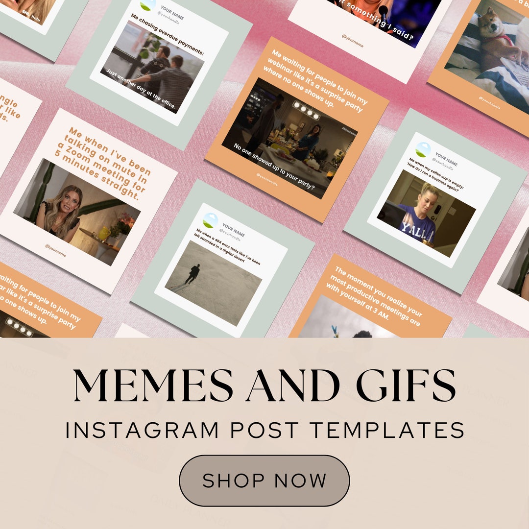 26 Instagram Meme Templates for Canva | Animated GIF Social Media Posts ...