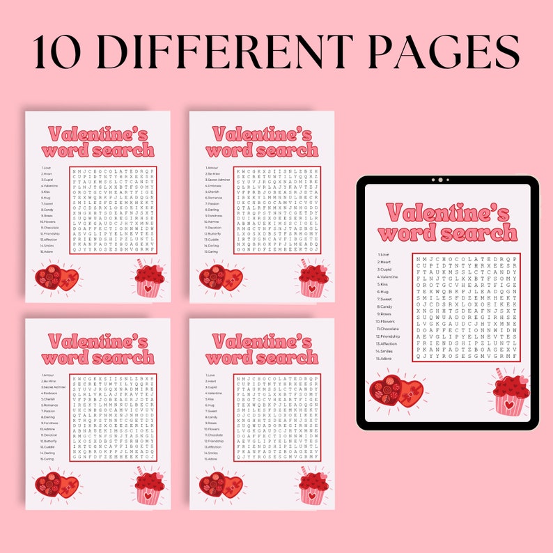 10 Valentine's Day Word Searches | Valentines Activities for Kids ...