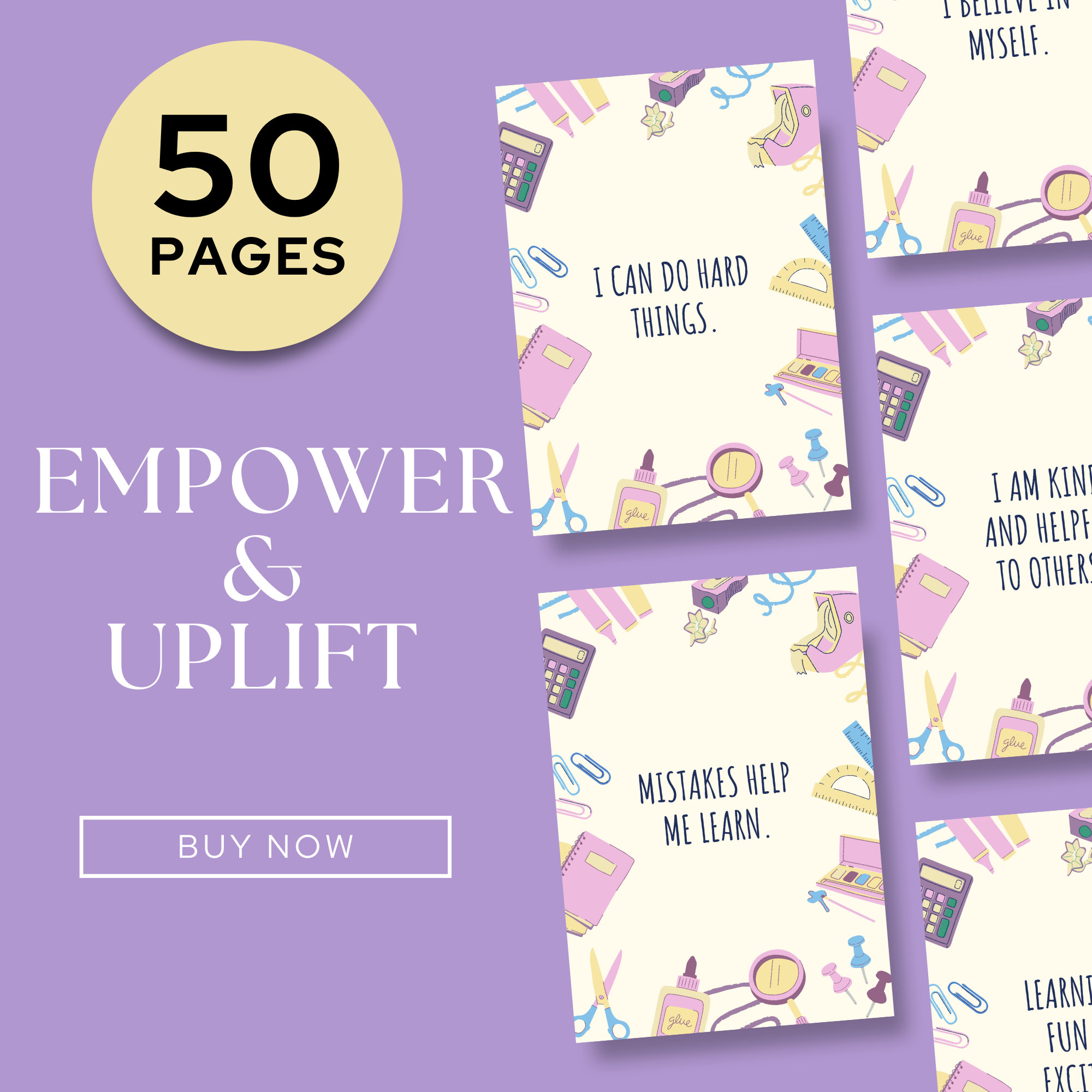 50 Positive Affirmations for Kids Children's Affirmations Canva ...