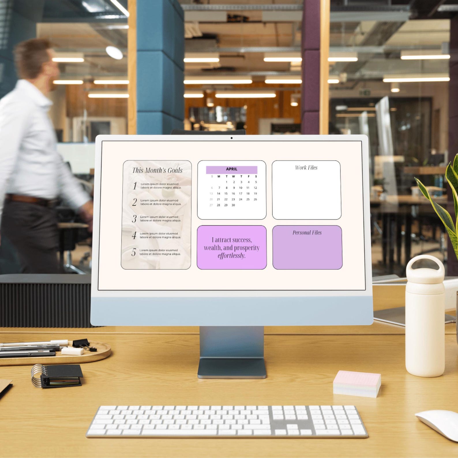 2025 Editable Desktop Wallpaper, 12 Months Minimal & Clean Design ...