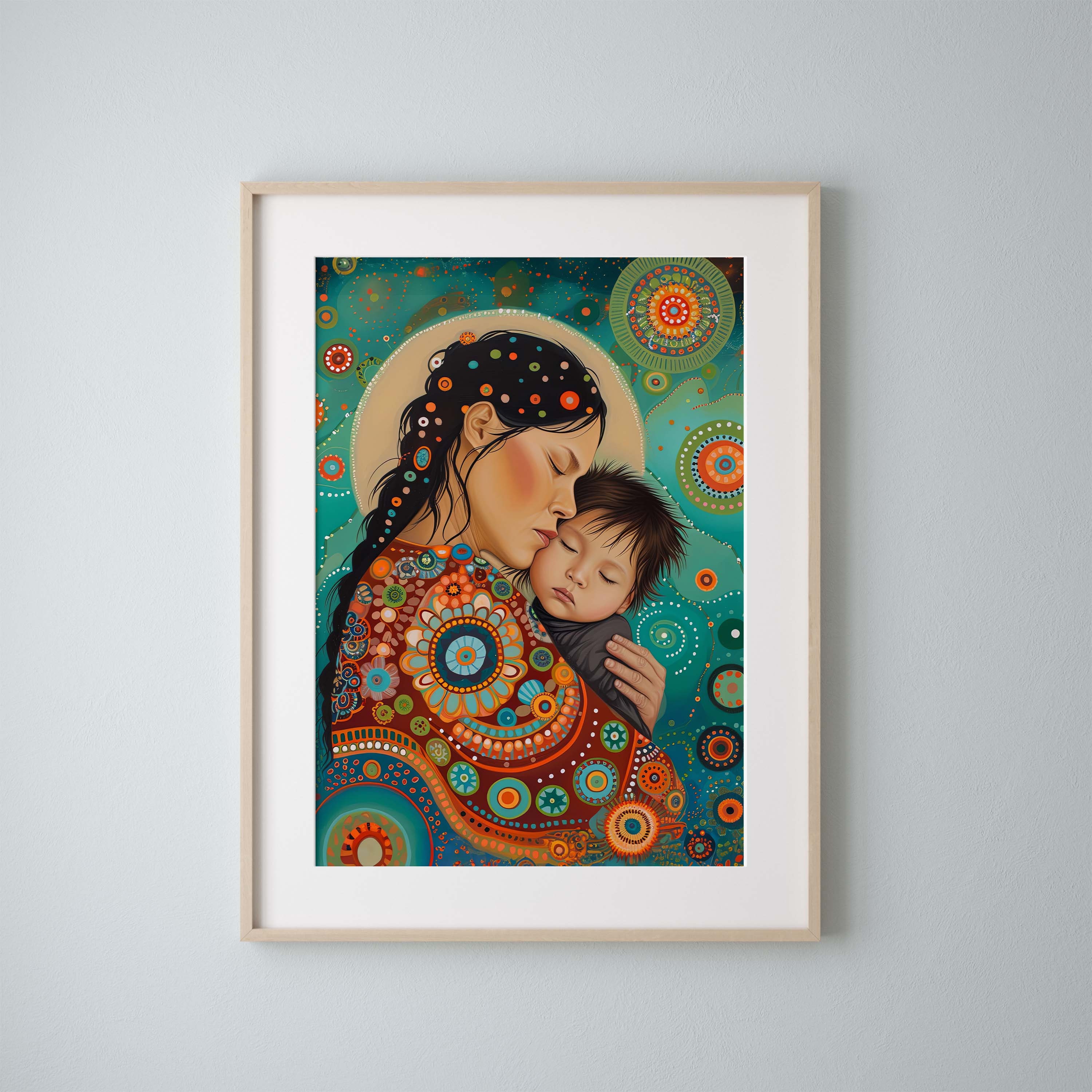 Mother and Child Bonding Printable, Motherly Love Wall Art, Colourful ...