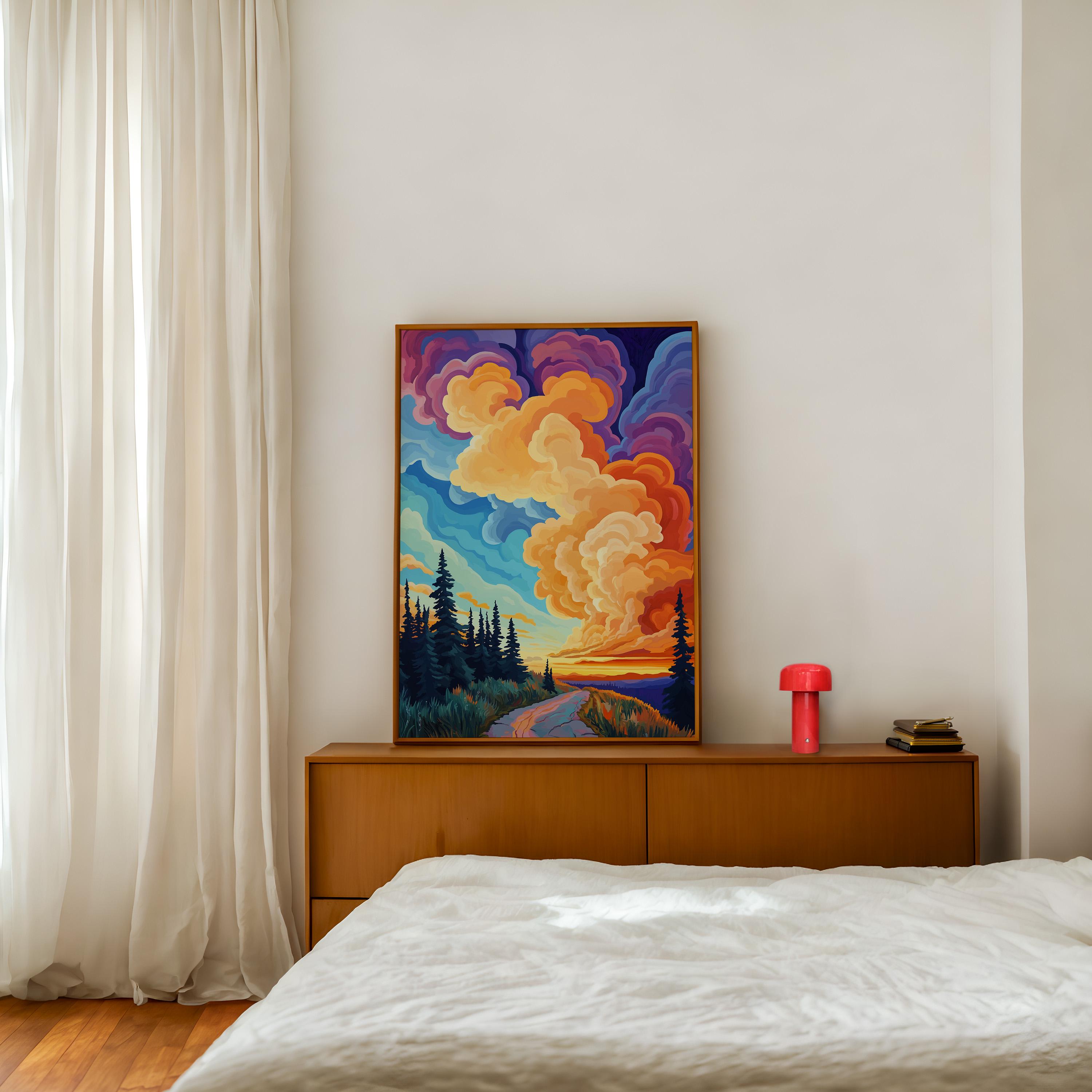 Colorful Sunset Cloudscape Art Print: Vibrant Nature Landscape (digital ...
