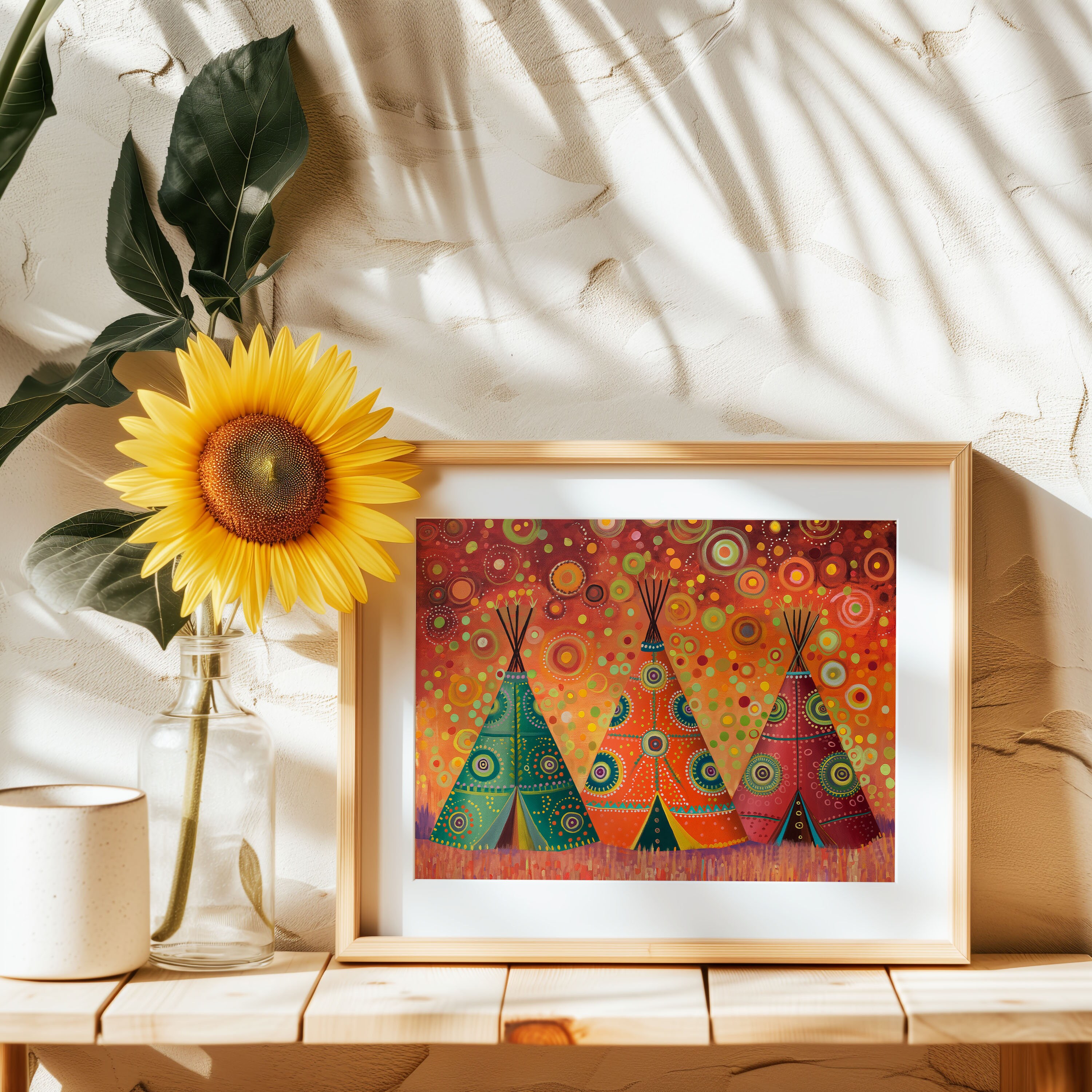 Teepees Landscape, Indigenous Metis Wall Art, Cultural Art Download ...