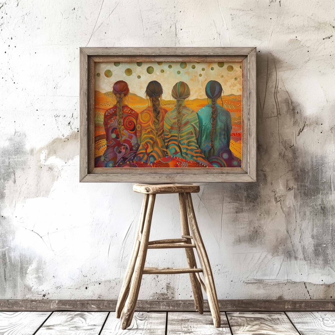 Sisters Unity Art Print: Indigenous Metis Family (digital Download) - Etsy