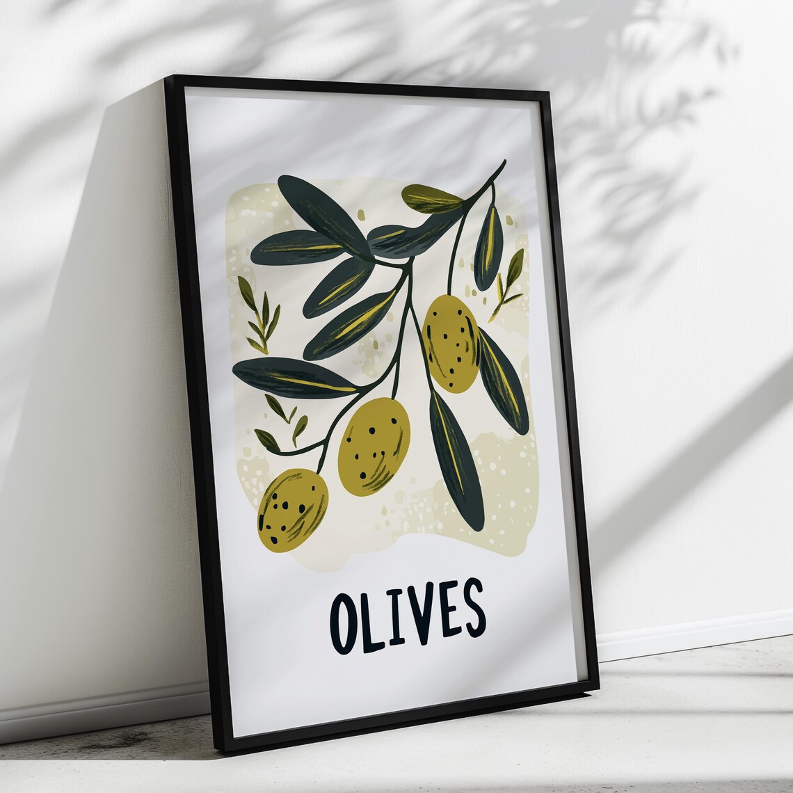 Olive Branch Botanical Print: Mediterranean Kitchen Art (digital ...