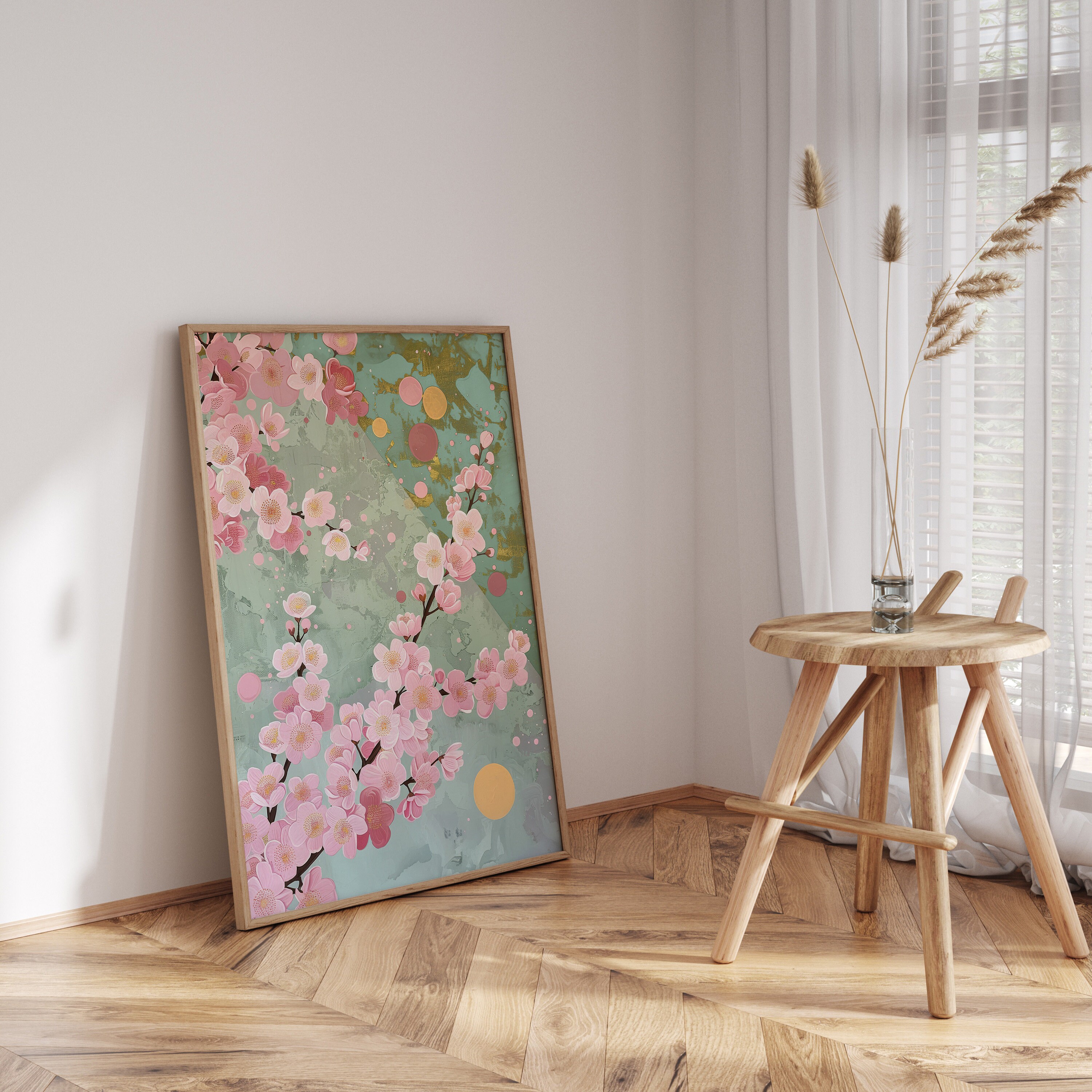 Cherry Blossom Artwork, Sakura Wall Art, Delicate Floral Print ...